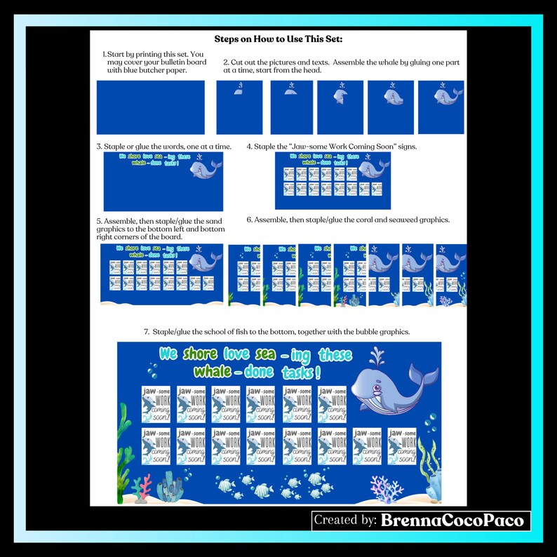 New Ocean Theme Bulletin Board Decoration With Jaw-some Work Coming ...