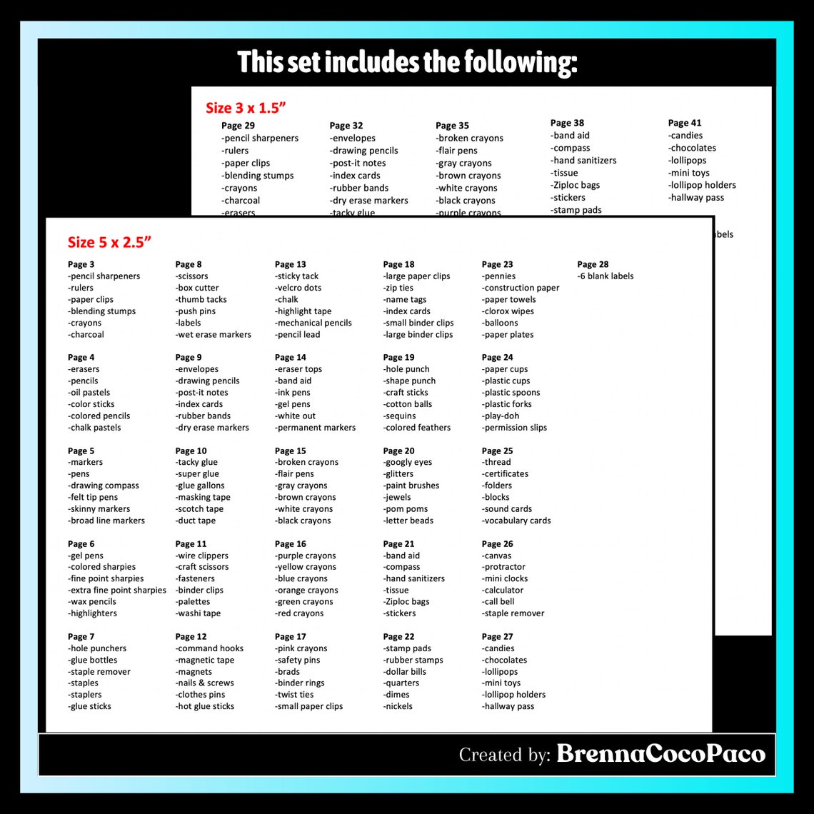 New Ocean Themed Classroom Craft & Supply Labels | Print-ready and ...
