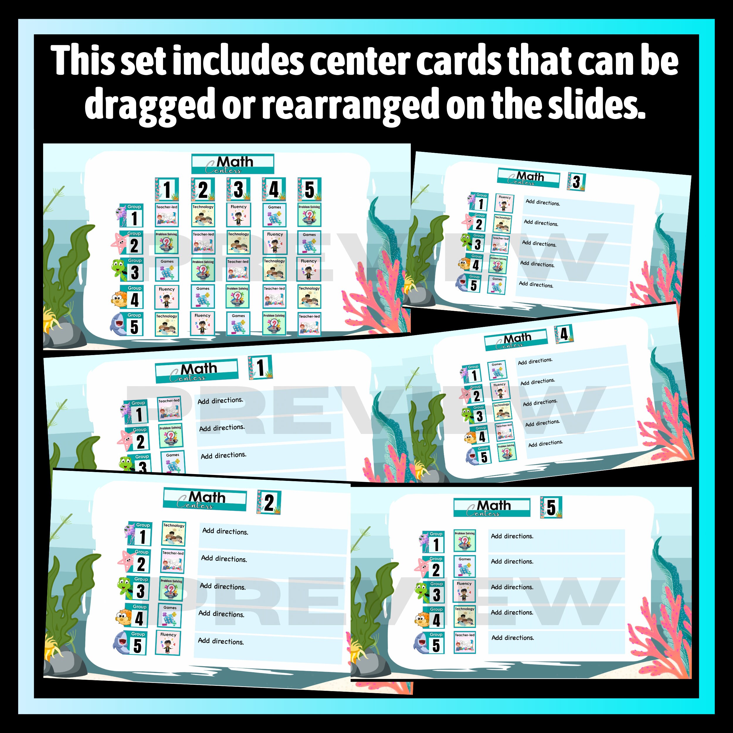 New Ocean Themed Math Lesson Slide Templates | Powerpoint for Math ...