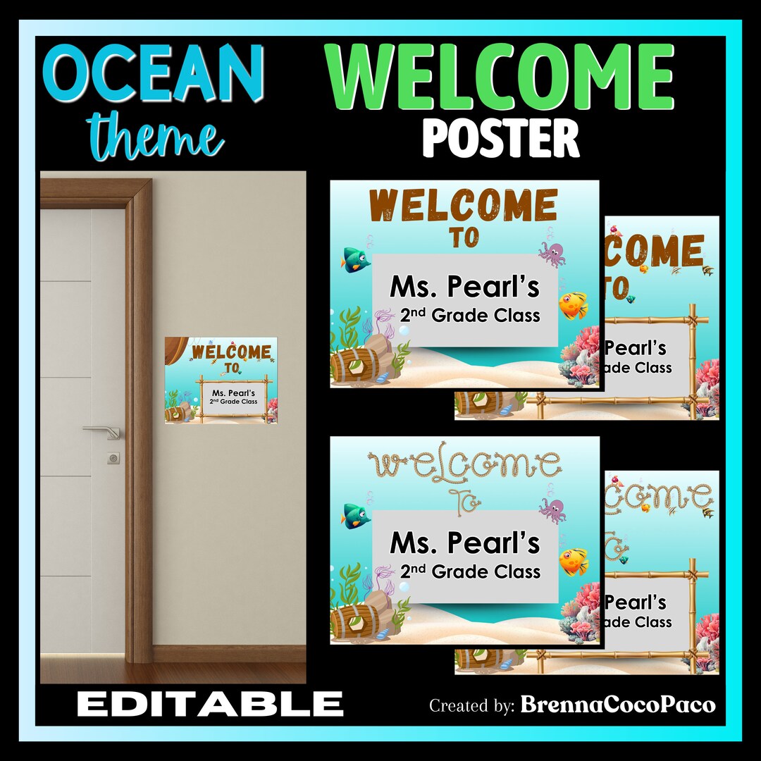New! Editable Ocean-themed WELCOME Class Posters | Under the Sea ...