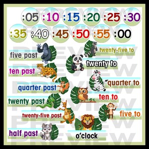 New! Forest Themed Clock Labels | Jungle / Forest Themed Classroom ...
