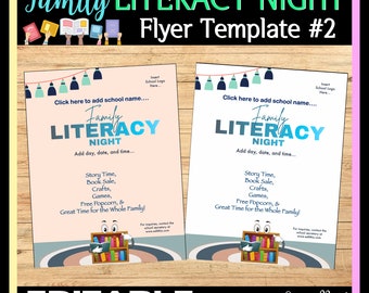New Editable Family Reading Night Flyer Template | Unique School Flyers ...