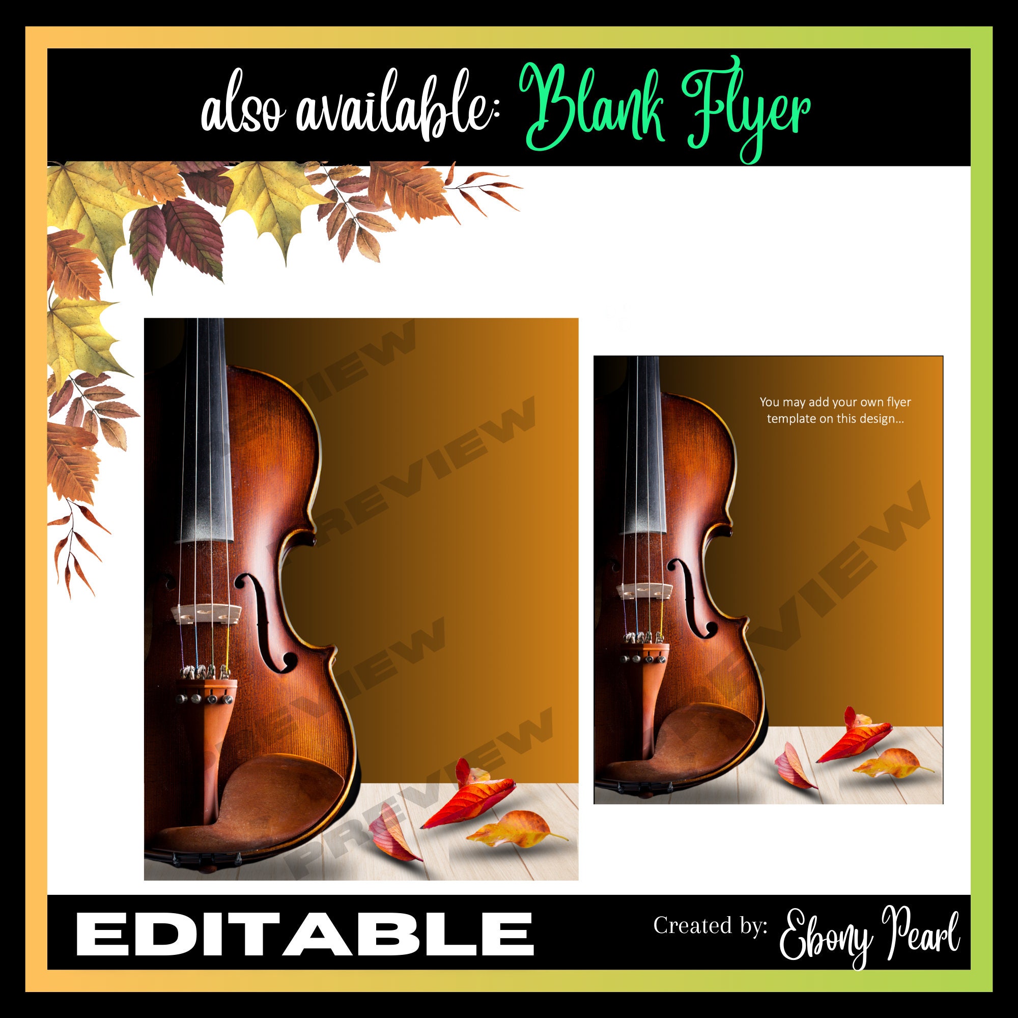 New! Editable Autumn Orchestra Concert Flyer | Unique Concert Flyer ...