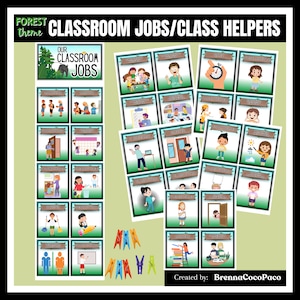 New Editable Forest Themed Classroom Jobs / Helpers of the Day Posters ...