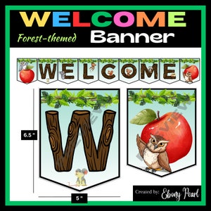 New! Printable Forest-themed WELCOME Banner & Editable Bunting Letters ...