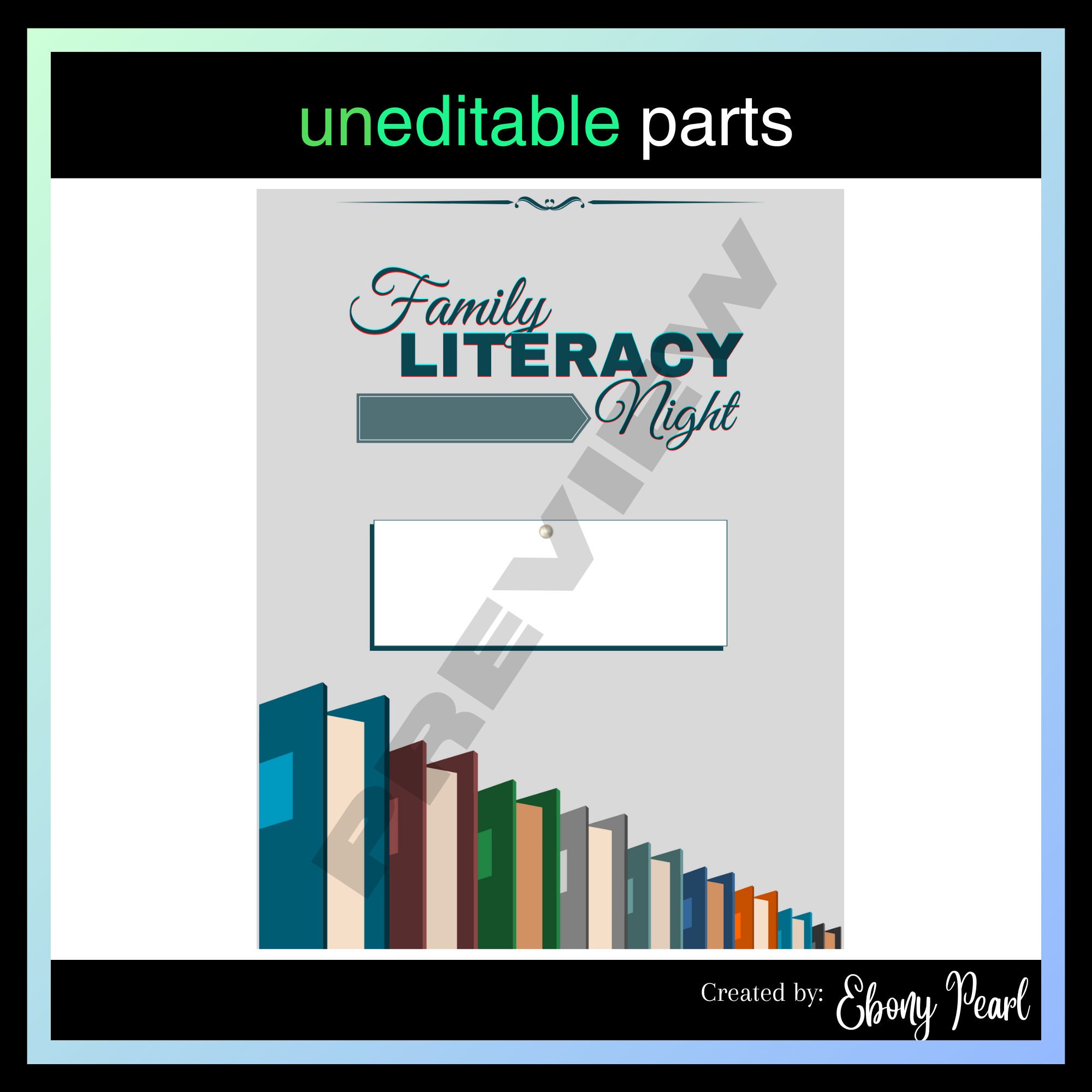 New Editable Family Literacy Night Flyer Template #2 | Unique School ...