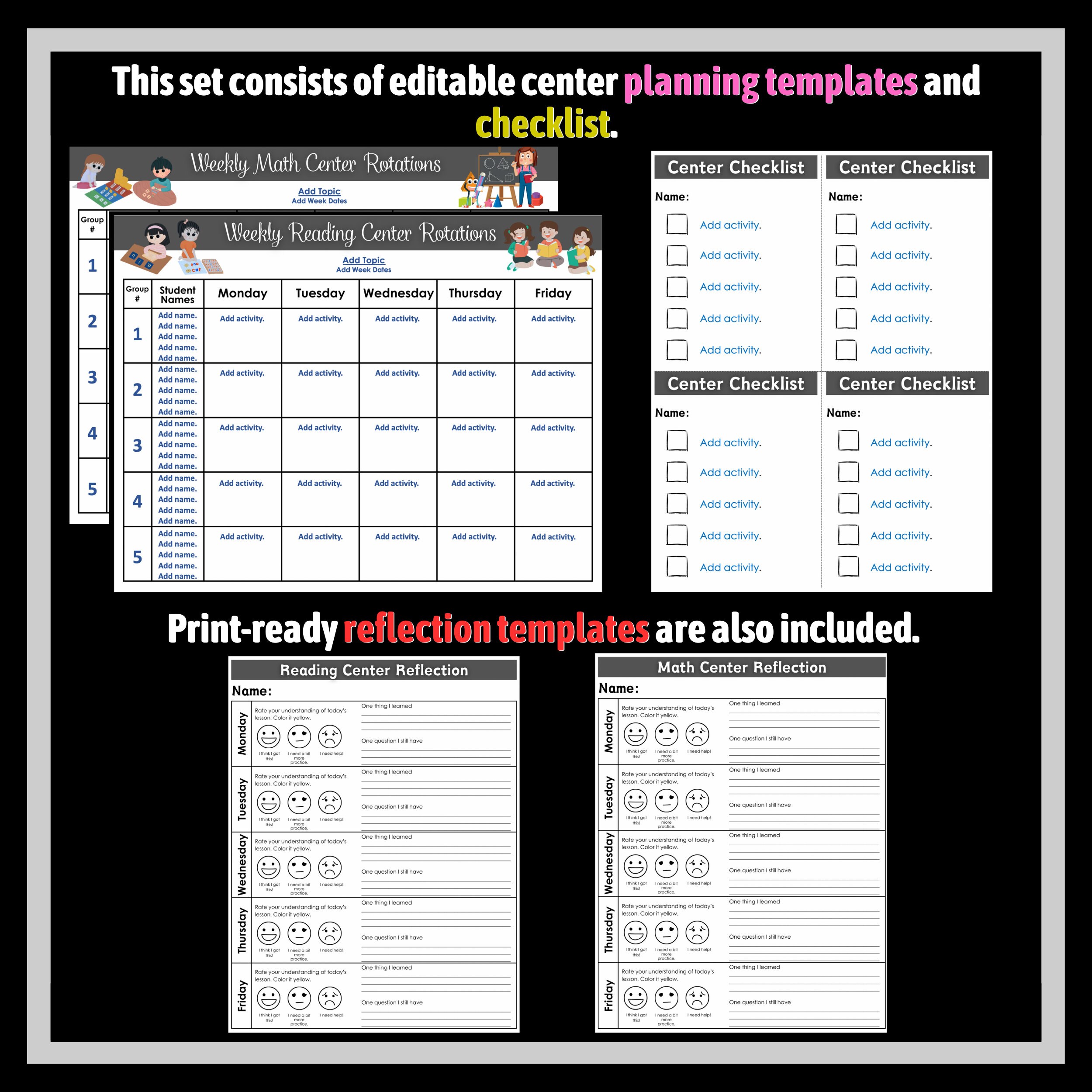Forest Theme Center Rotation Posters, Planning Templates, Checklist ...
