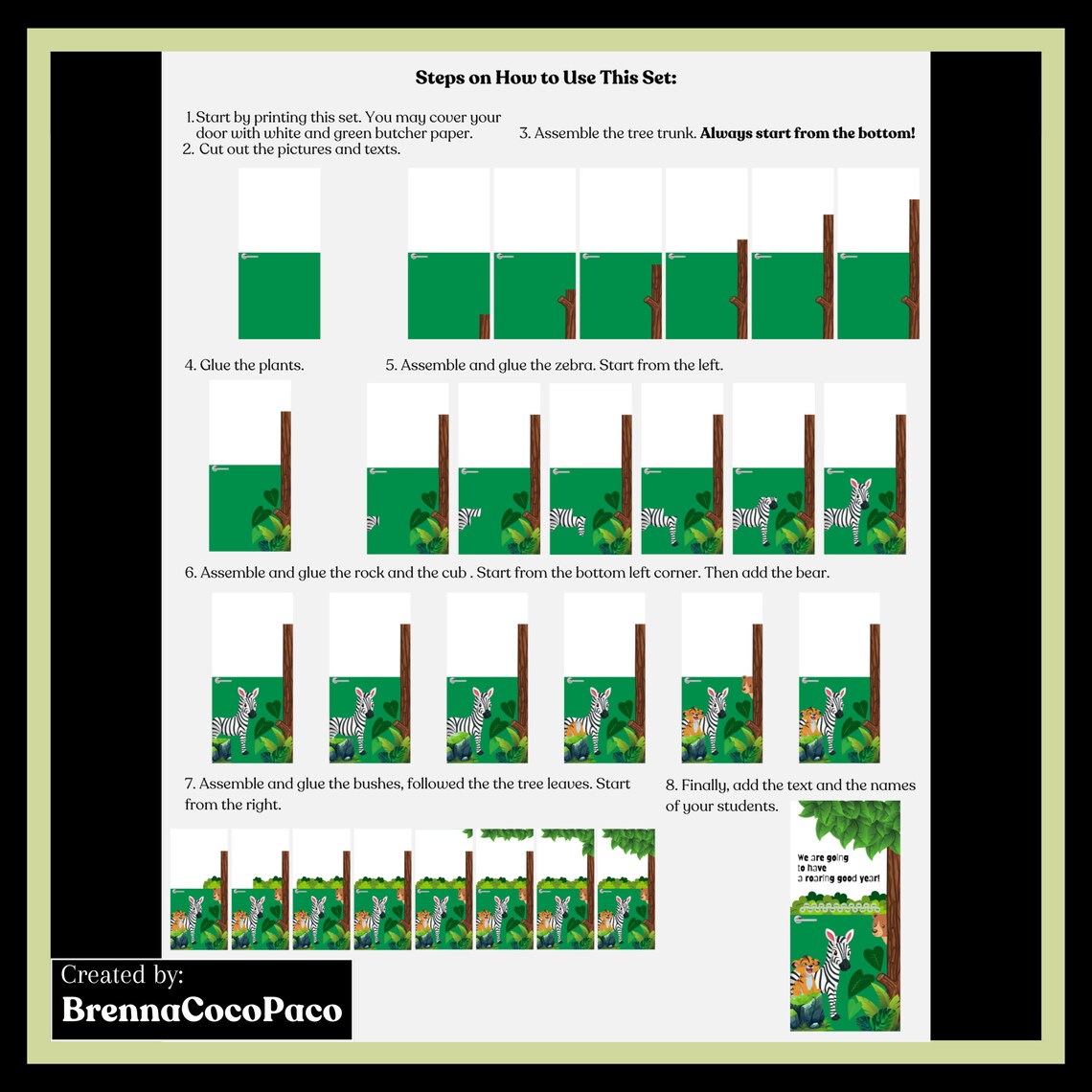 New Forest Themed or Jungle Themed Classroom Door Decoration With ...
