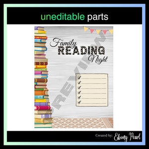New Editable Family Reading Night Flyer Template | Unique School Flyers ...