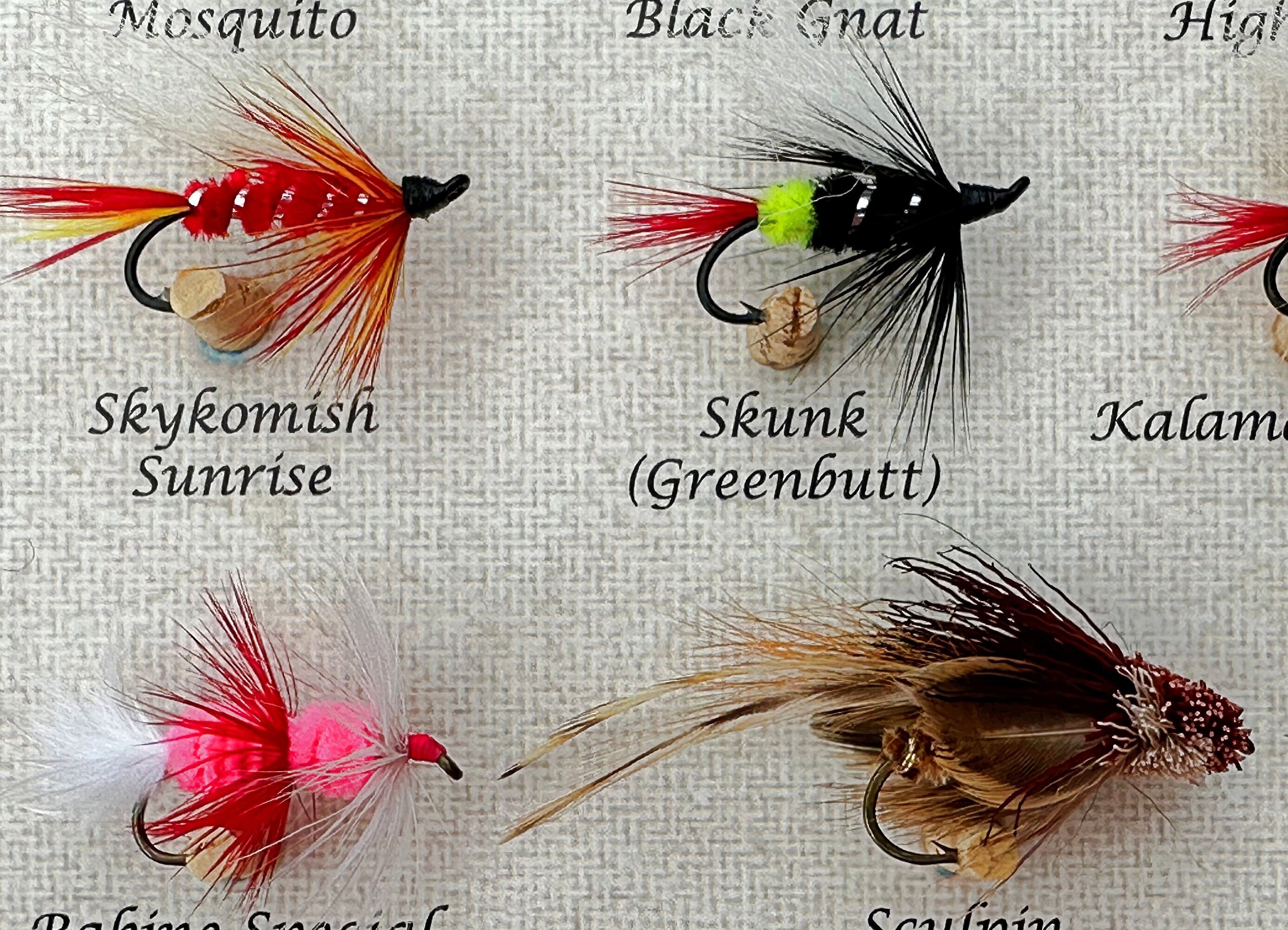 Framed & Mounted, Precision-tied, Alaska Fishing Flies - in 14"x12 ...