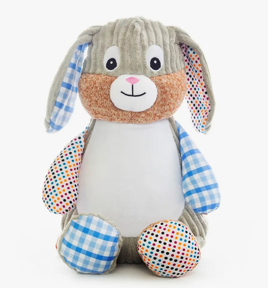 Bunny blue Check Personalised & Weighted Plushies,bear,soft Toy,teddy's ...