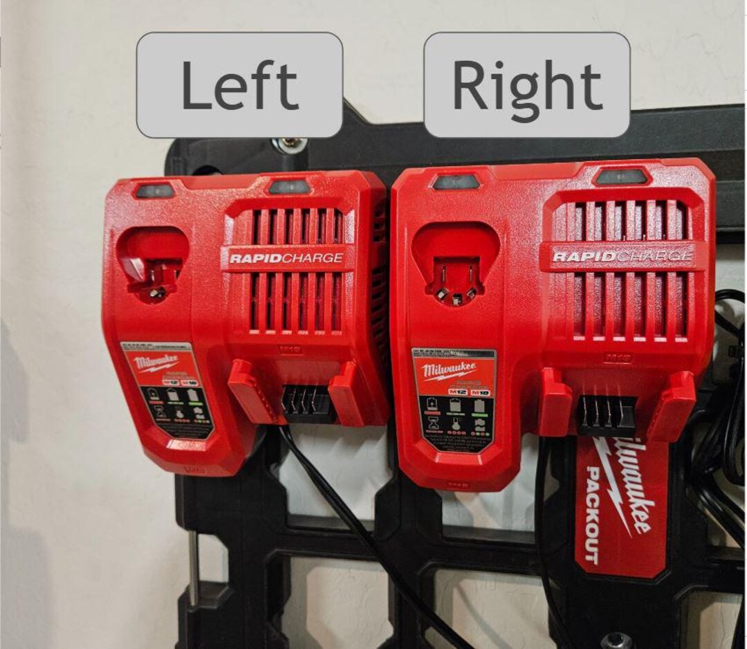 Mounting Adapter for Milwaukee Battery Chargers Onto Milwaukee Packout ...