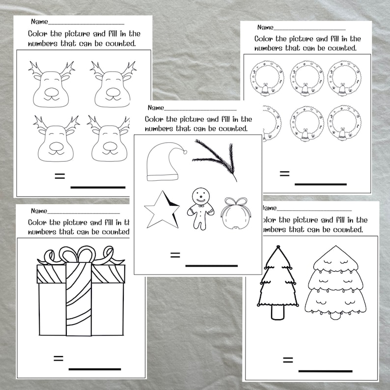 Number Worksheets / Preschool Kindergarten Number 1 to 10 / - Etsy