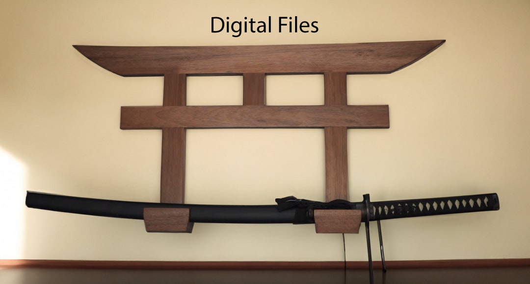 Torii Gate Katana Display CNC Files: Wall Mounted Sword Holder (digital ...