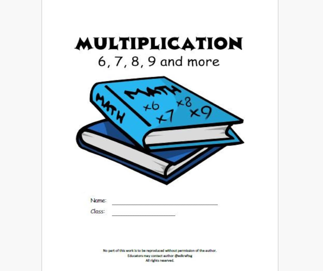 Timestable - Multiplication Worksheet (6, 7, 8, 9 Timestable) - Etsy