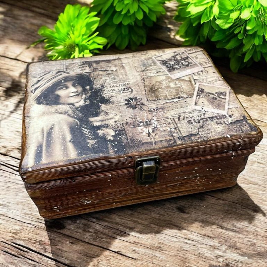Wooden Old Box. A Beautiful Gift for a Woman Who Loves Country Style ...