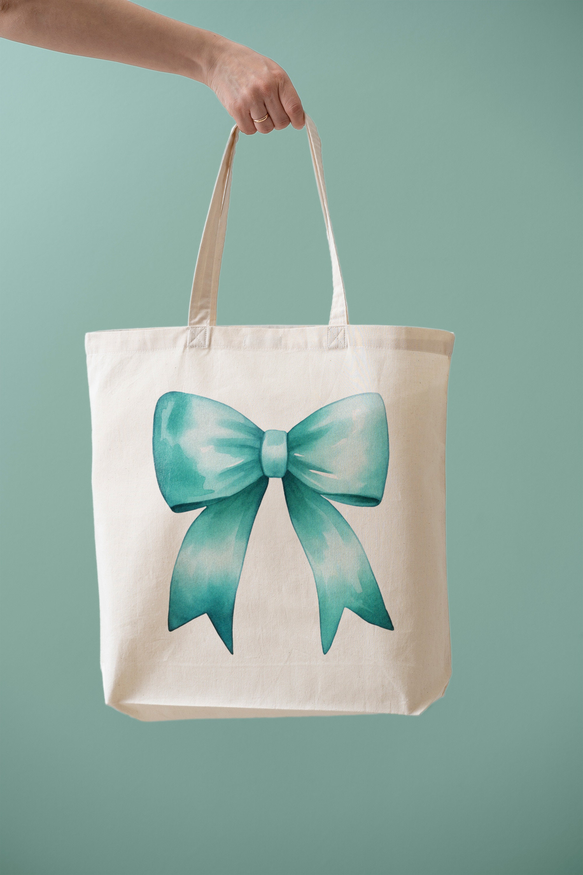 Watercolor Turquoise Bows Set, Clipart Bow Collection Ribbon Bow Clip ...