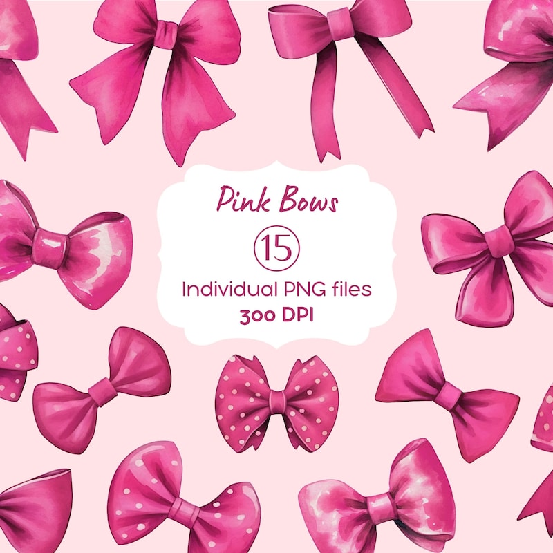 Pink Bows - Etsy UK