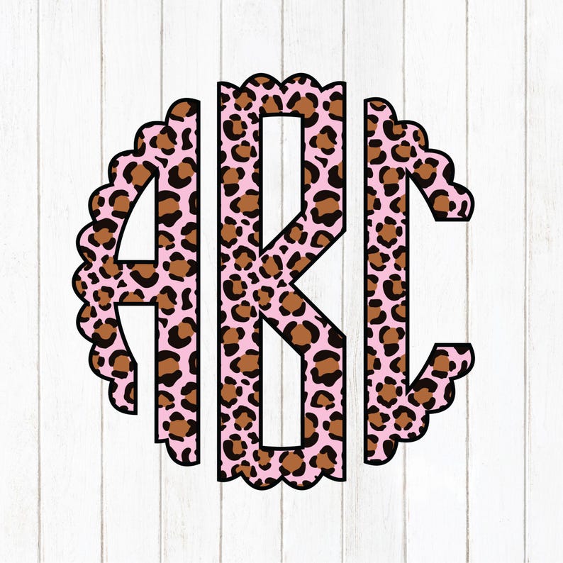 Leopard Monogram PNG: Pink Leopard Print Letters A-Z (digital Download ...
