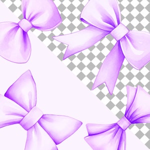 Watercolor Purple Bows PNG Clipart Bow Collection Ribbon Bow Clip Art ...