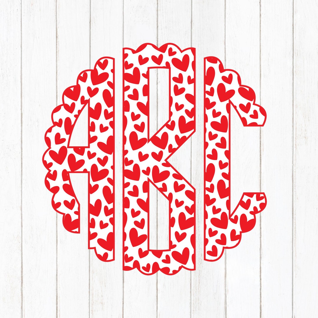 Red Heart Circle Monogram Letters A-Z (PNG Digital Download) - Etsy