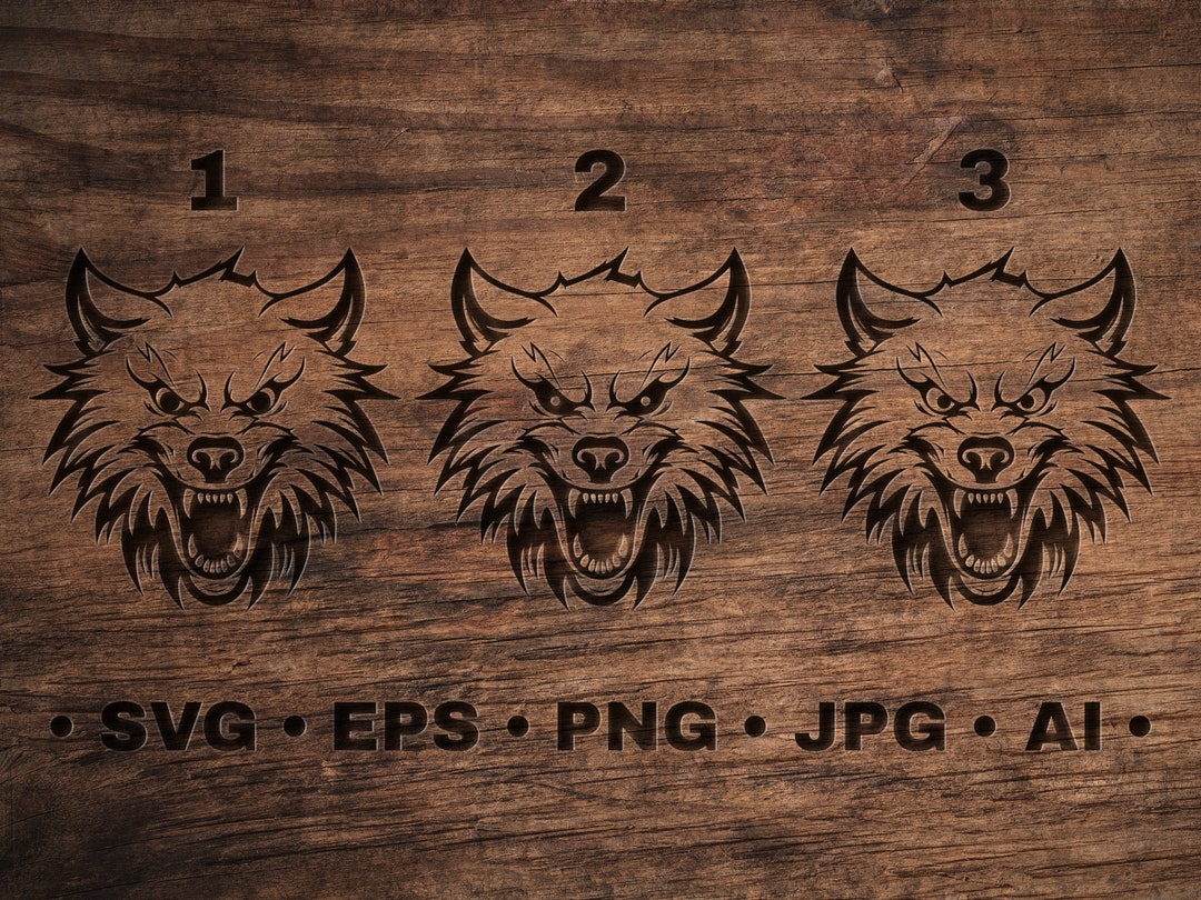 Wolf SVG, Wolf Head SVG PNG Vector Wolf Tattoo, Angry Wolves, Savage ...