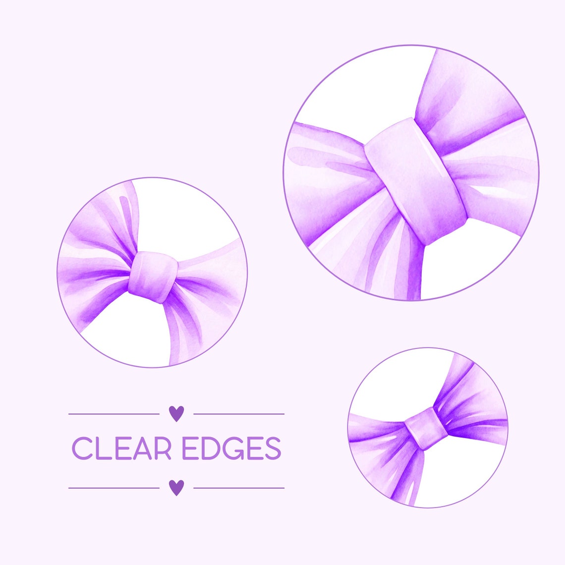 Watercolor Purple Bows PNG Clipart Bow Collection Ribbon Bow Clip Art ...