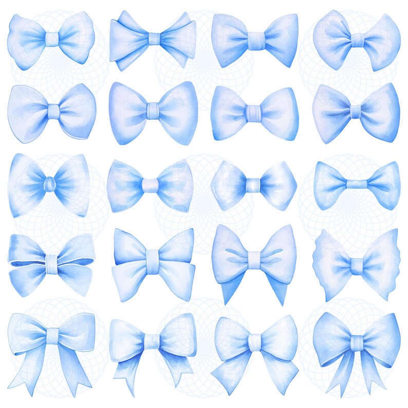 Watercolor Blue Bows PNG, Clipart Bow Collection Ribbon Bow Clip Art ...