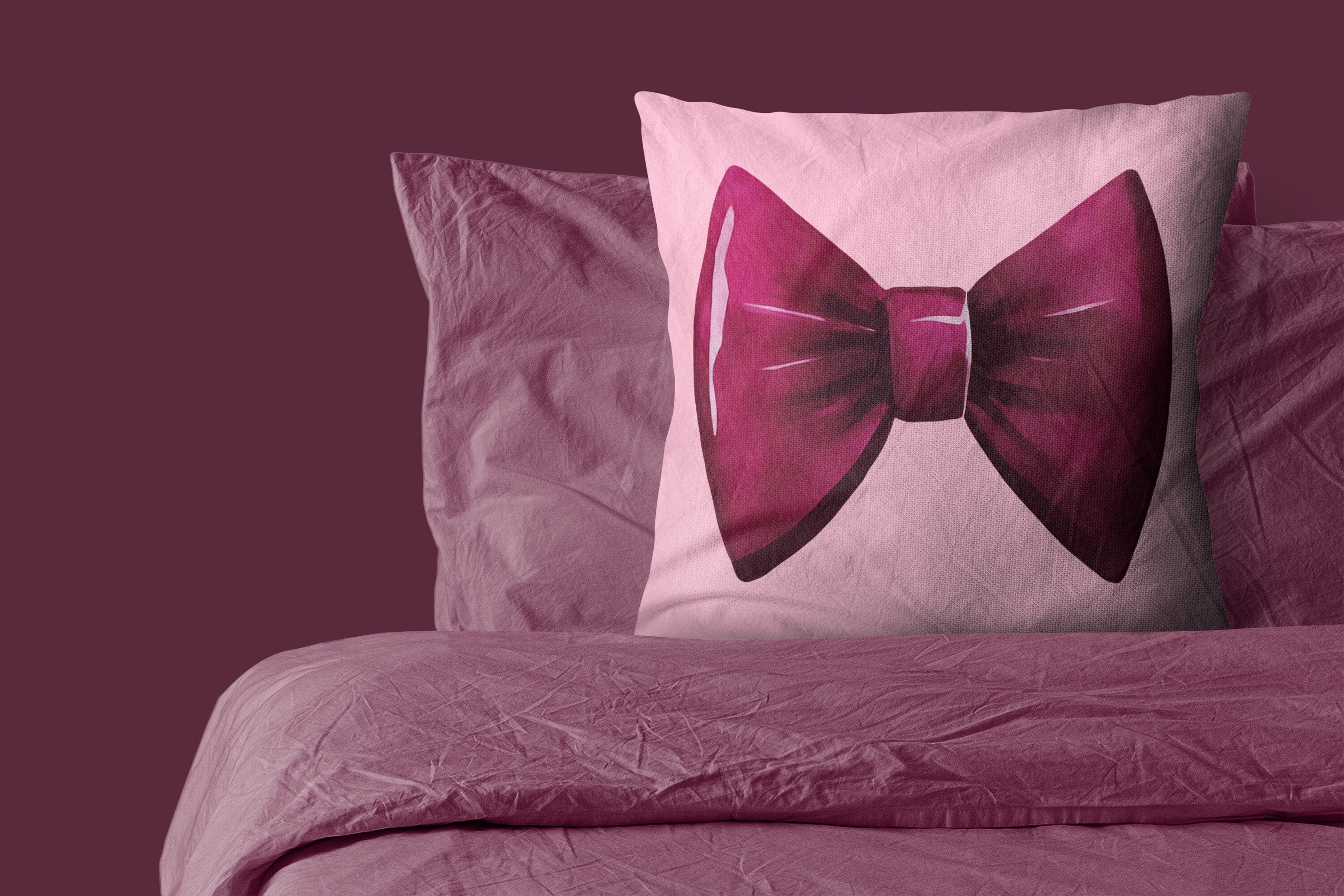 Watercolor Maroon Bows Clipart Set: Coquette Ribbon PNG (digital ...