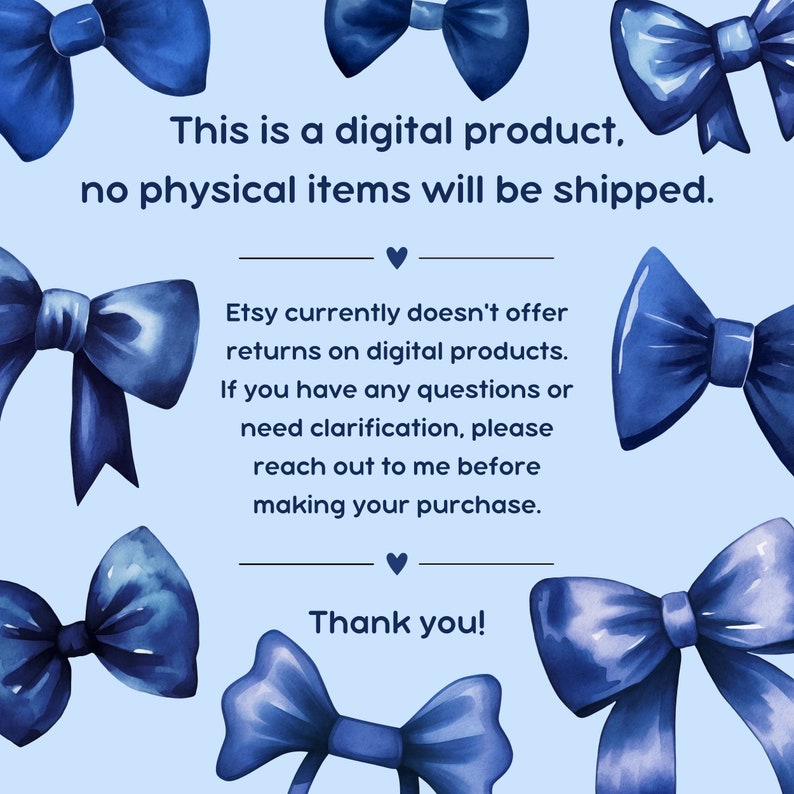 Watercolor Blue Bows Set, Clipart Bow Collection Ribbon Bow Clip Art ...