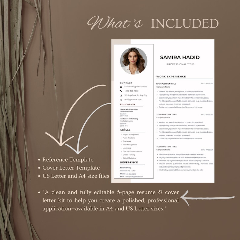 Professional & Modern Resume Template for Word and Pages | Resume ...