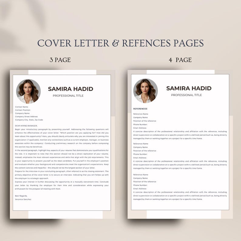Professional & Modern Resume Template for Word and Pages | Resume ...
