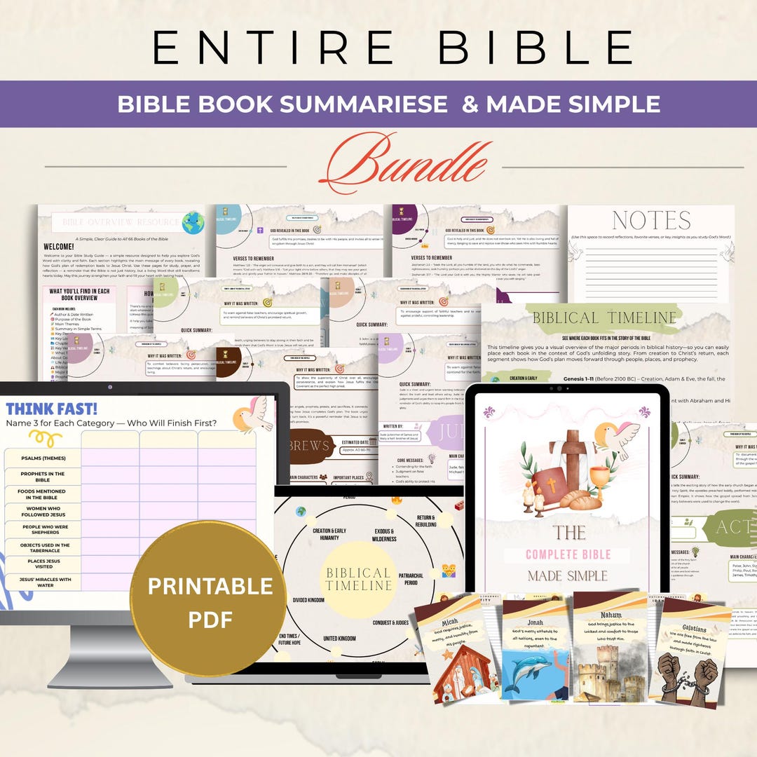 Complete Bible Study Guide Bundle, Flashcards, Journal (PDF) - Etsy