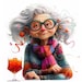 12 Quirky Grandmother Clipart, Whimsical Funny Grandmother, High ...