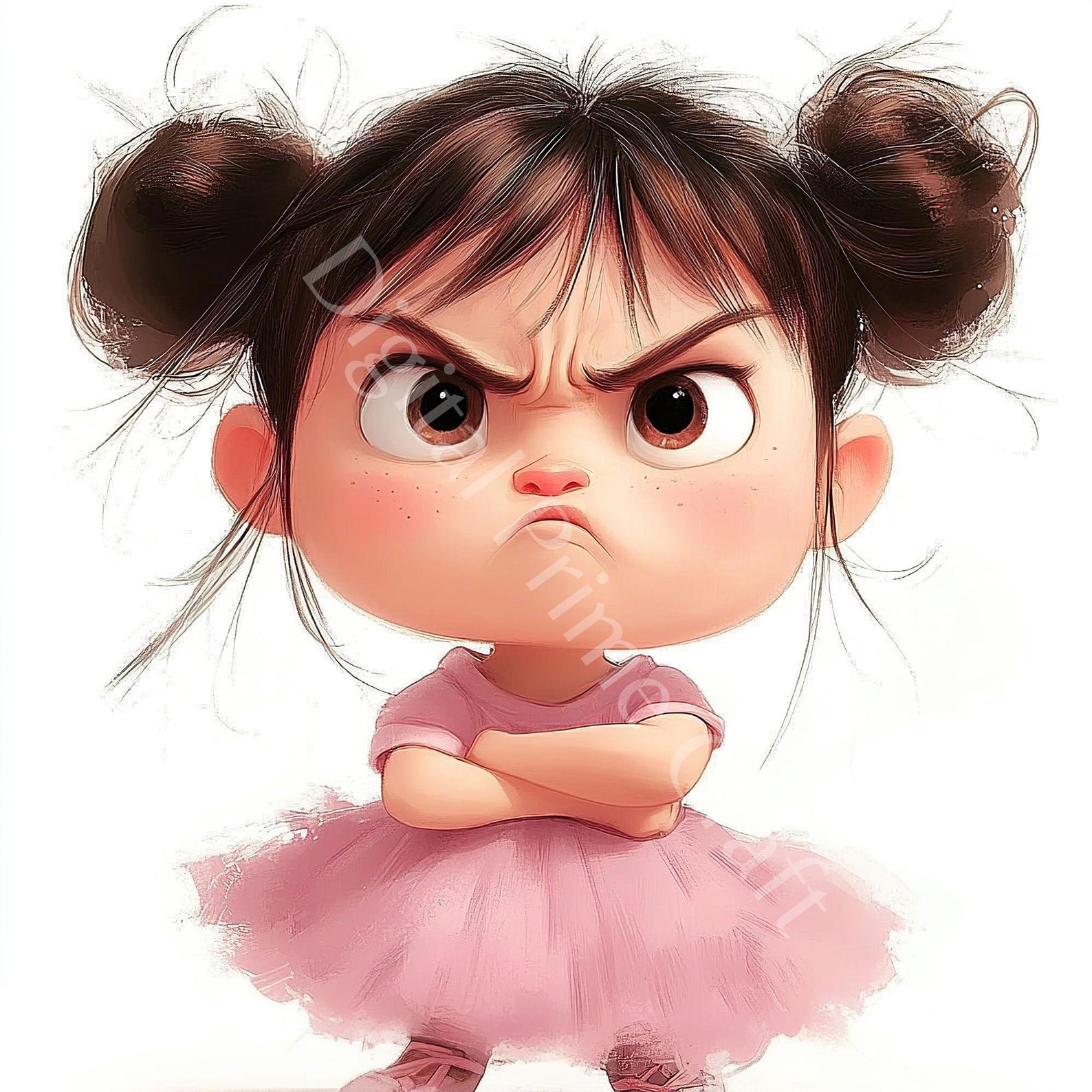 10 Grumpy Girl Clipart, Cute Quirky Girl, High Quality Jpgs, Digital ...