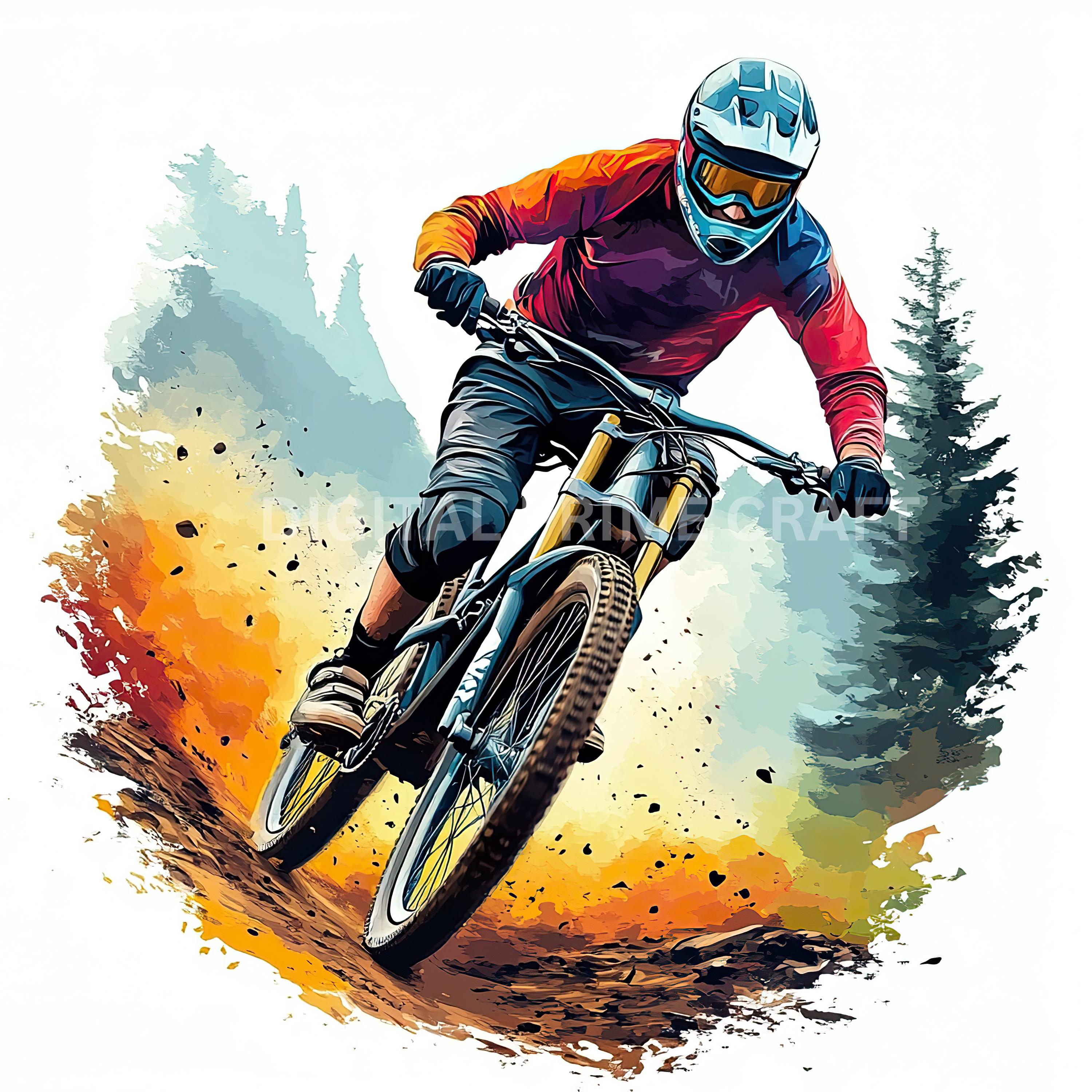 10 Mountain Bike Clipart, MTB Jumping, High Quality Jpgs, Digital ...