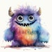 19 Monster Clipart, Cute Watercolor Monster, High Quality Jpgs, Digital ...