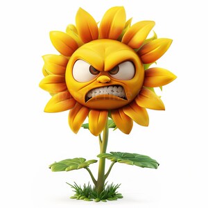 12 Sunflower Clipart, Happy, Grumpy, Sad, Angry Flower. High Quality ...