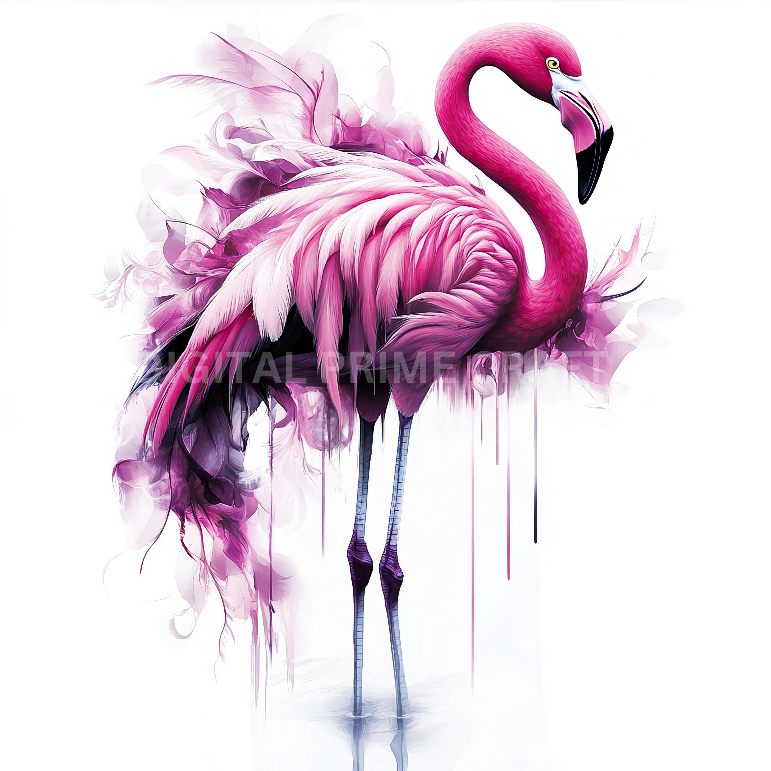 10 Flamingo Clipart, Bird Clipart, High Quality Jpgs, Digital Download ...