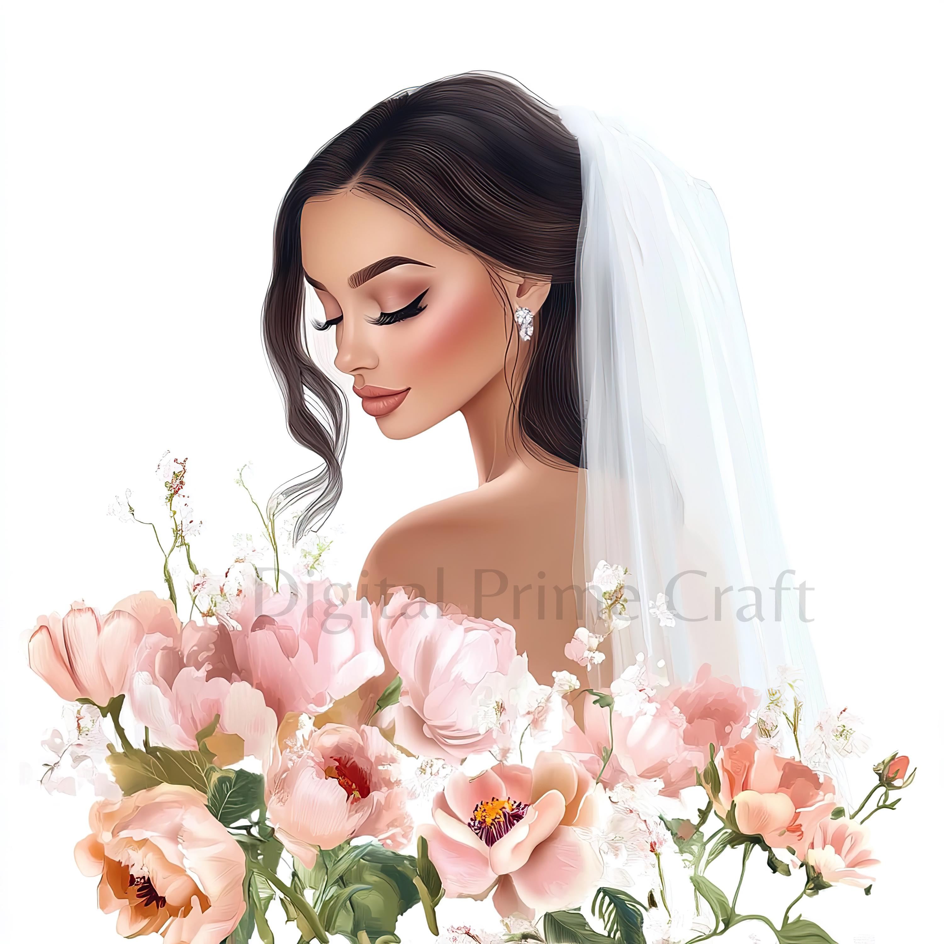 12 Bride Clipart, Wedding Clipart, High Quality Jpgs, Digital Download ...