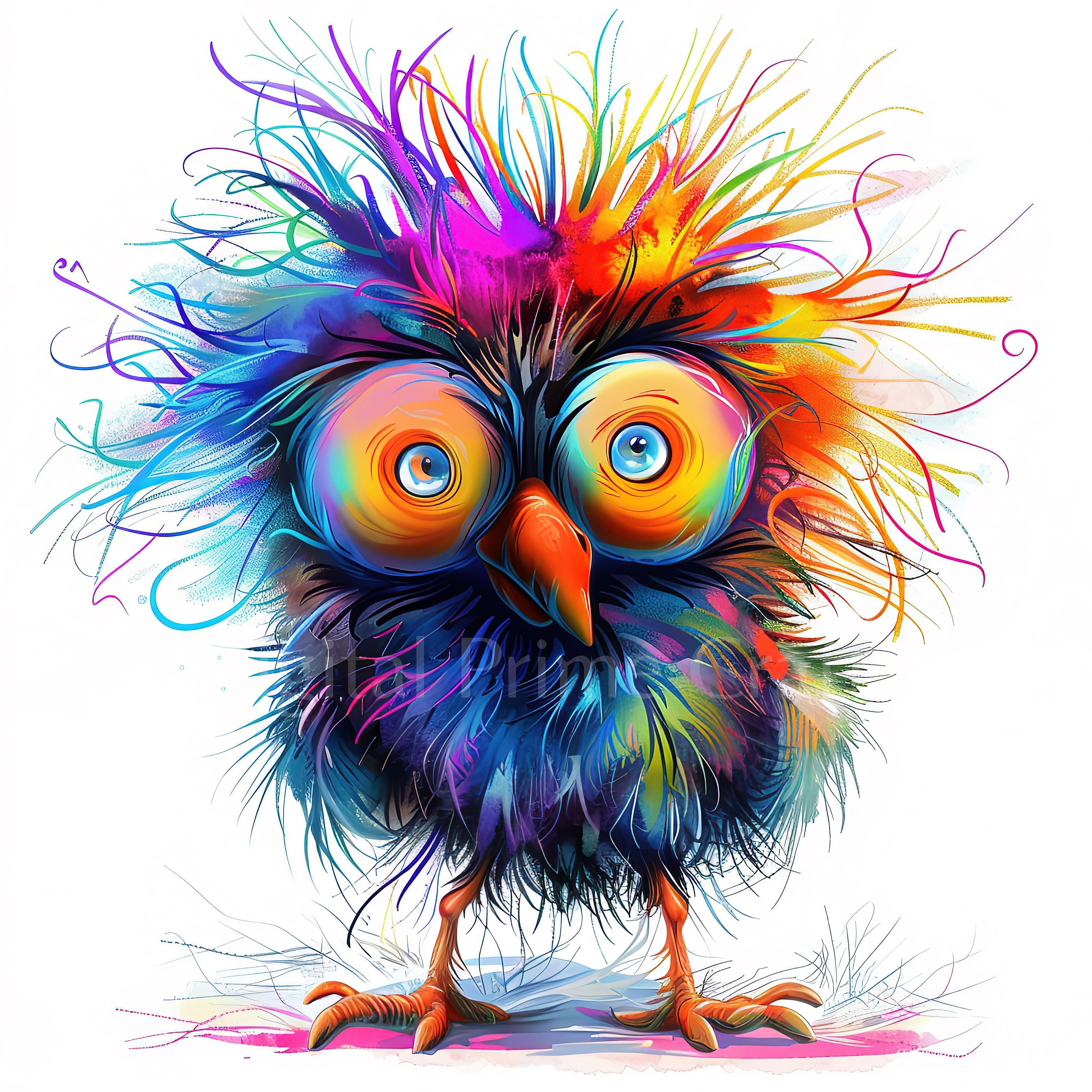 10 Crazy Colorful Bird Clipart, Funny Bird Clipart, High Quality Jpgs ...