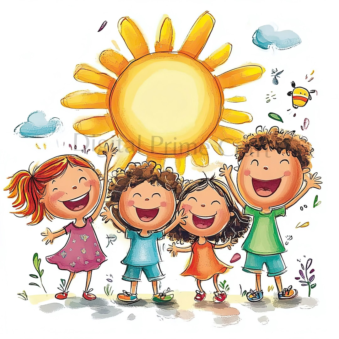 9 Happy Kids Clipart, Kids Clipart, High Quality Jpgs, Digital Download ...