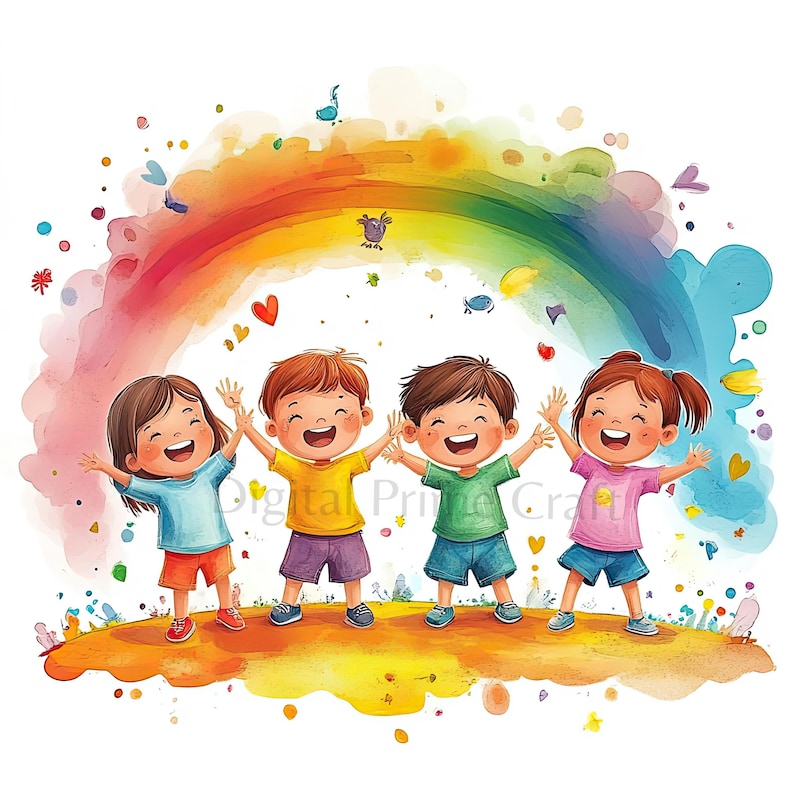 10 Happy Kids Clipart, Kids Clipart, High Quality Jpgs, Digital ...