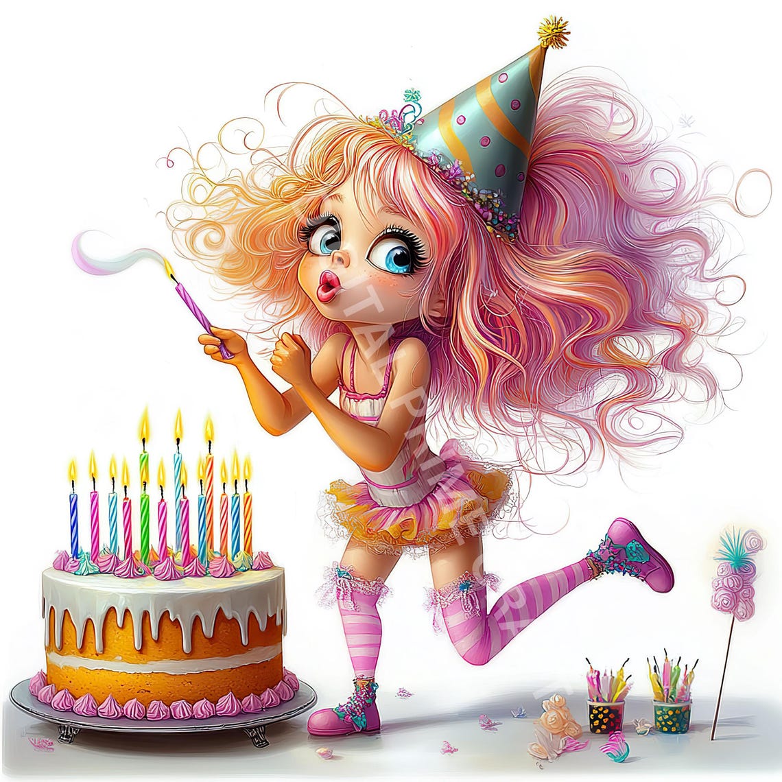 10 Quirky Birthday Cake Clipart, Birthday Clipart, High Quality Jpgs ...