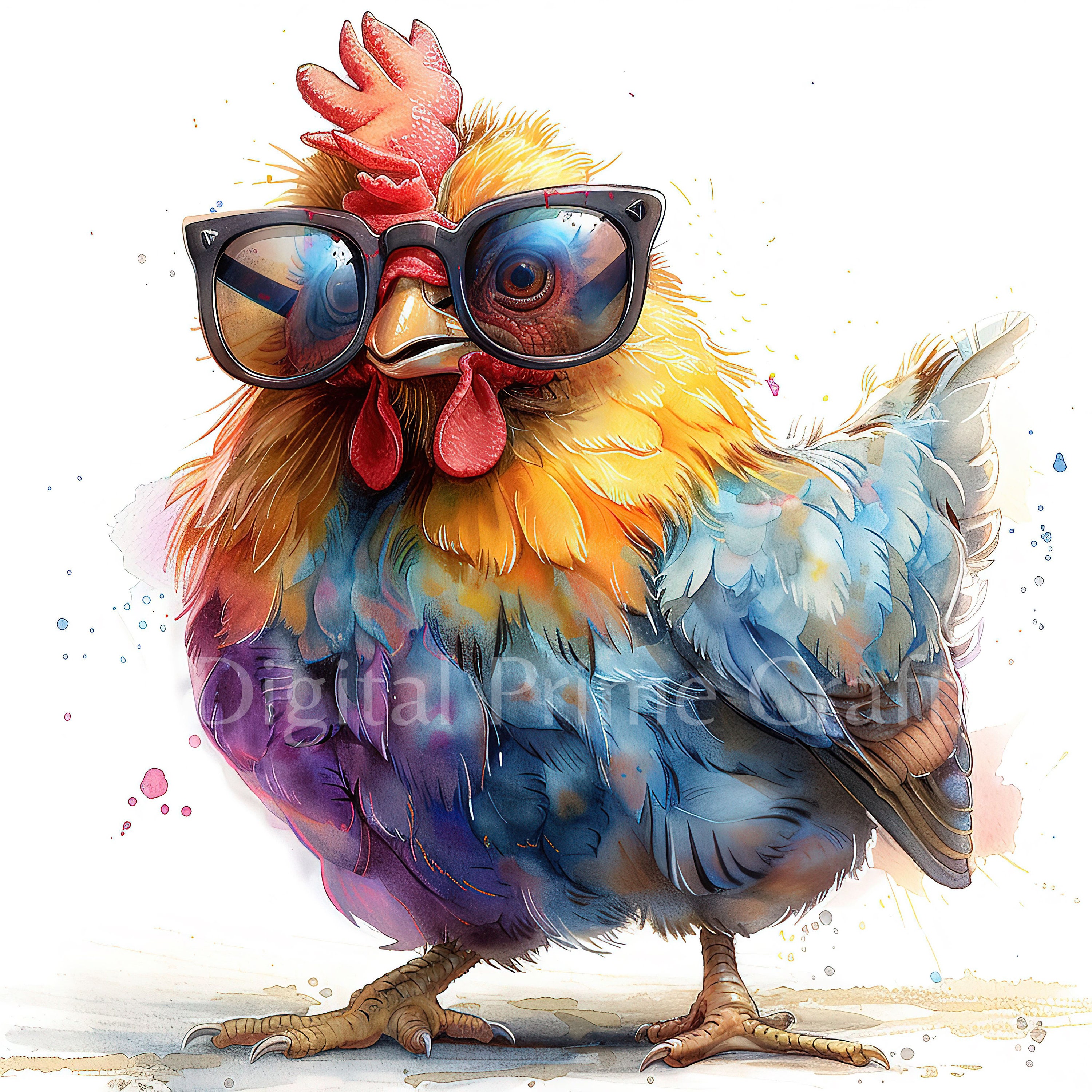 10 Chicken Clipart, Funny Animal Clipart, High Quality Jpgs, Digital ...