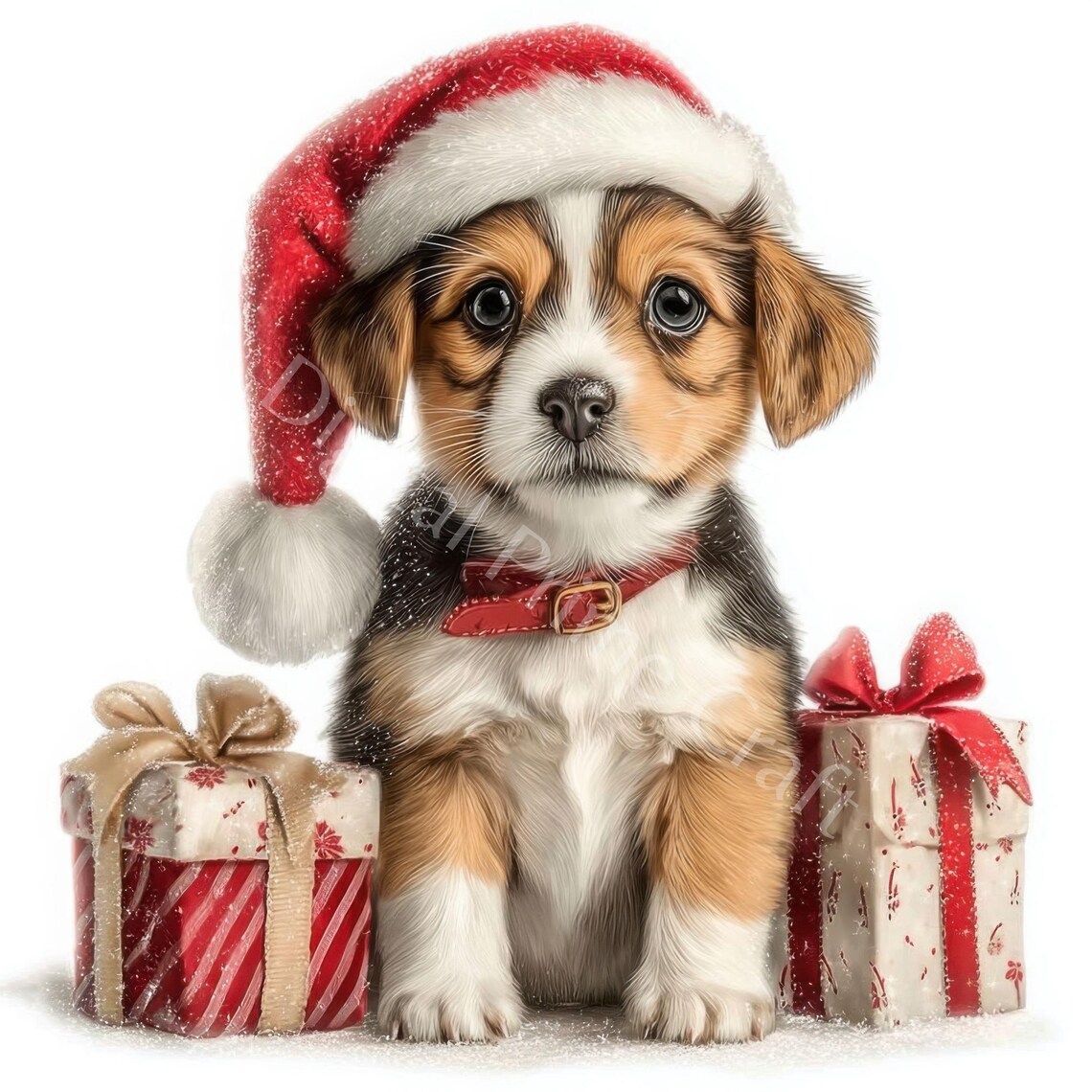 10 Christmas Clipart, Christmas Dog, High Quality Jpgs, Digital ...