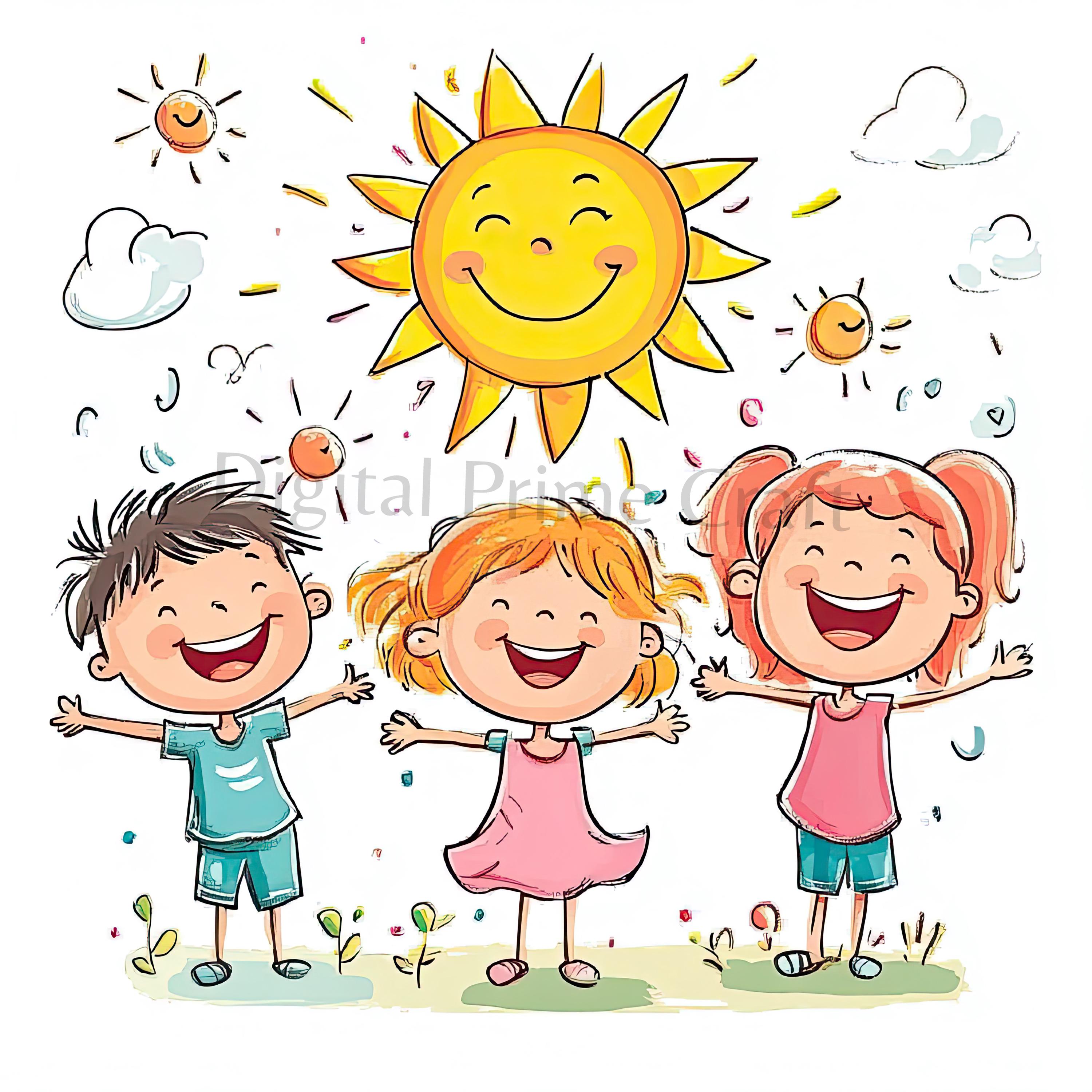 9 Happy Kids Clipart, Kids Clipart, High Quality Jpgs, Digital Download ...