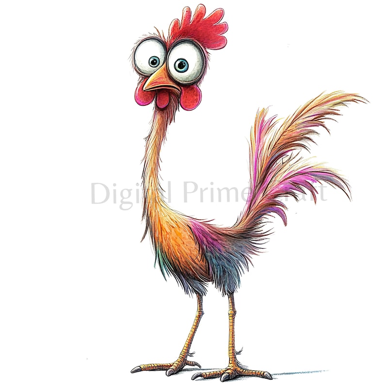 10 Quirky Chicken Clipart, Funny Bird Clipart, High Quality Jpgs ...