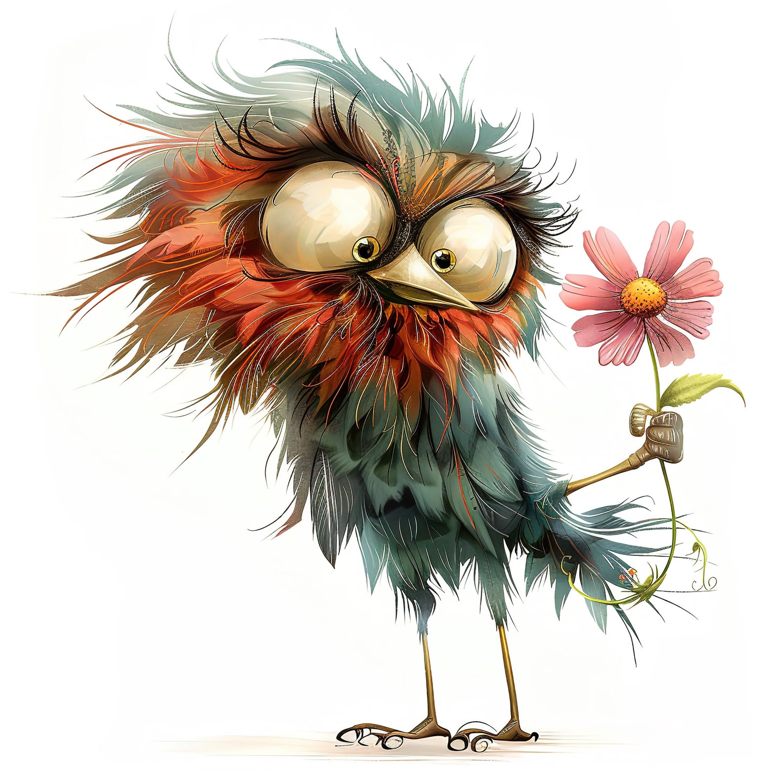 10 Crazy Bird Clipart, Funny Bird Clipart, High Quality Jpgs, Digital ...