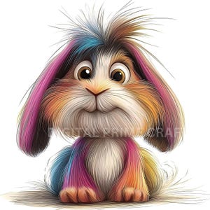 10 Colorful Bunny Clipart, Rabbit Clipart, High Quality Jpgs, Digital ...